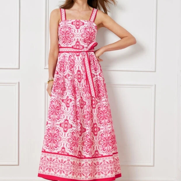 Talbots | Dresses | Talbots Tiewaist Maxi Dress Elegant Medallion ...